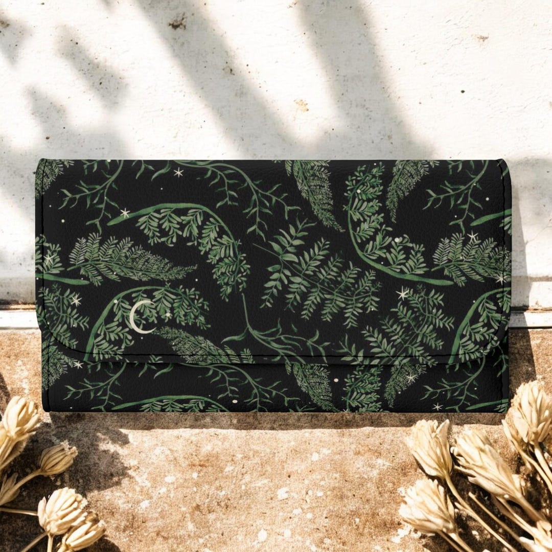 Cottagecore Fern Forest Celestial Mini Vegan Leather Small Wallet ...