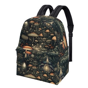 Cottagecore Mushroom Green Forest Fairy House Backpack S M L - Etsy