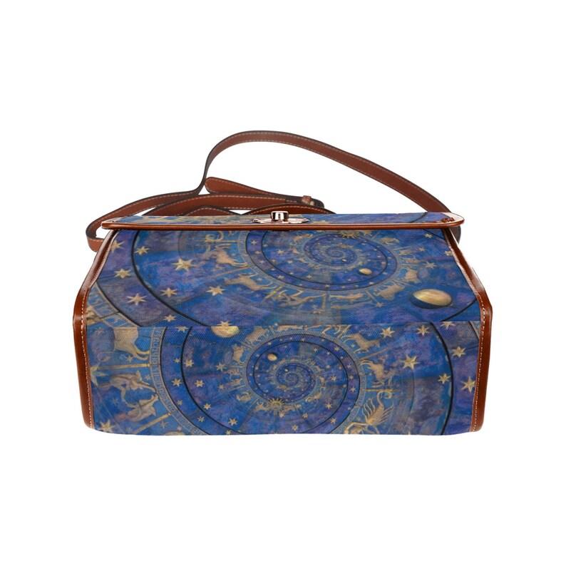 Zodiac Blue Beige Celestial Canvas Satchel Bag Women Witchy - Etsy