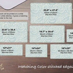 Vintage Teal Blue Floral Desk Mats, Turquoise Boho Botanical Desk Mat ...