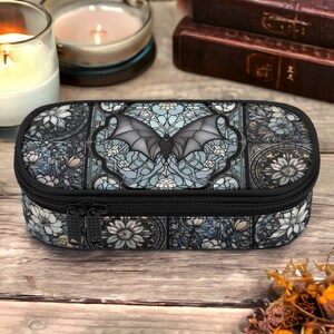 Gothic Stained Glass Bat Pencil Case, Medieval Goth Spooky Crochet Hook ...