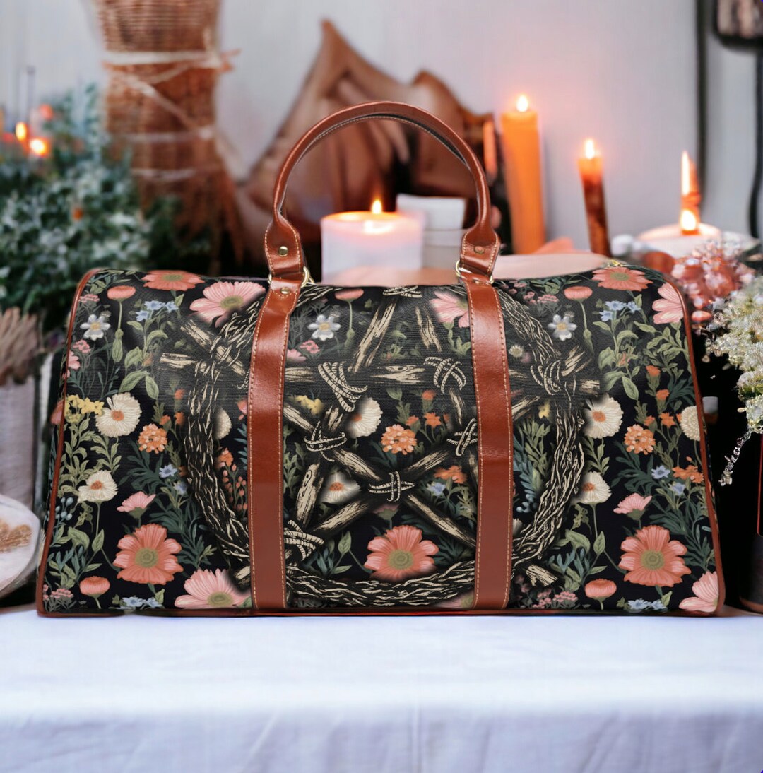 Cottagecore Wildflowers Forest Pentagram Waterproof Travel Bag ...