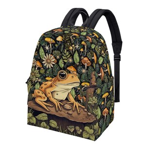 Goblincore Yellow Toad Mushroom Forest Backpack, S M L Sizes, Back to ...