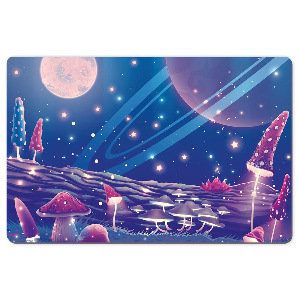 Mushroom forest Alien Planet cute desk mat Anime glowing | Etsy