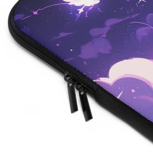 Kawaii Purple Sky Moon Night Black Cat Laptop Sleeve, Cute Anime ...