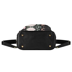 Boho Floral Pink Snake Black Mini Backpack, Whimsy Goth Dark ...