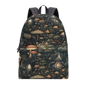 Cottagecore Mushroom Green Forest Fairy House Backpack S M L - Etsy