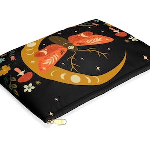 Death Head Moth Moon Phase Mushroom Forest T or Flat Pouch, Witchy ...