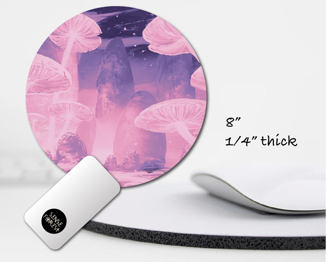 Kawaii Neon Pink Cyber Mushroom Mouse Pad Cute Fantasy - Etsy