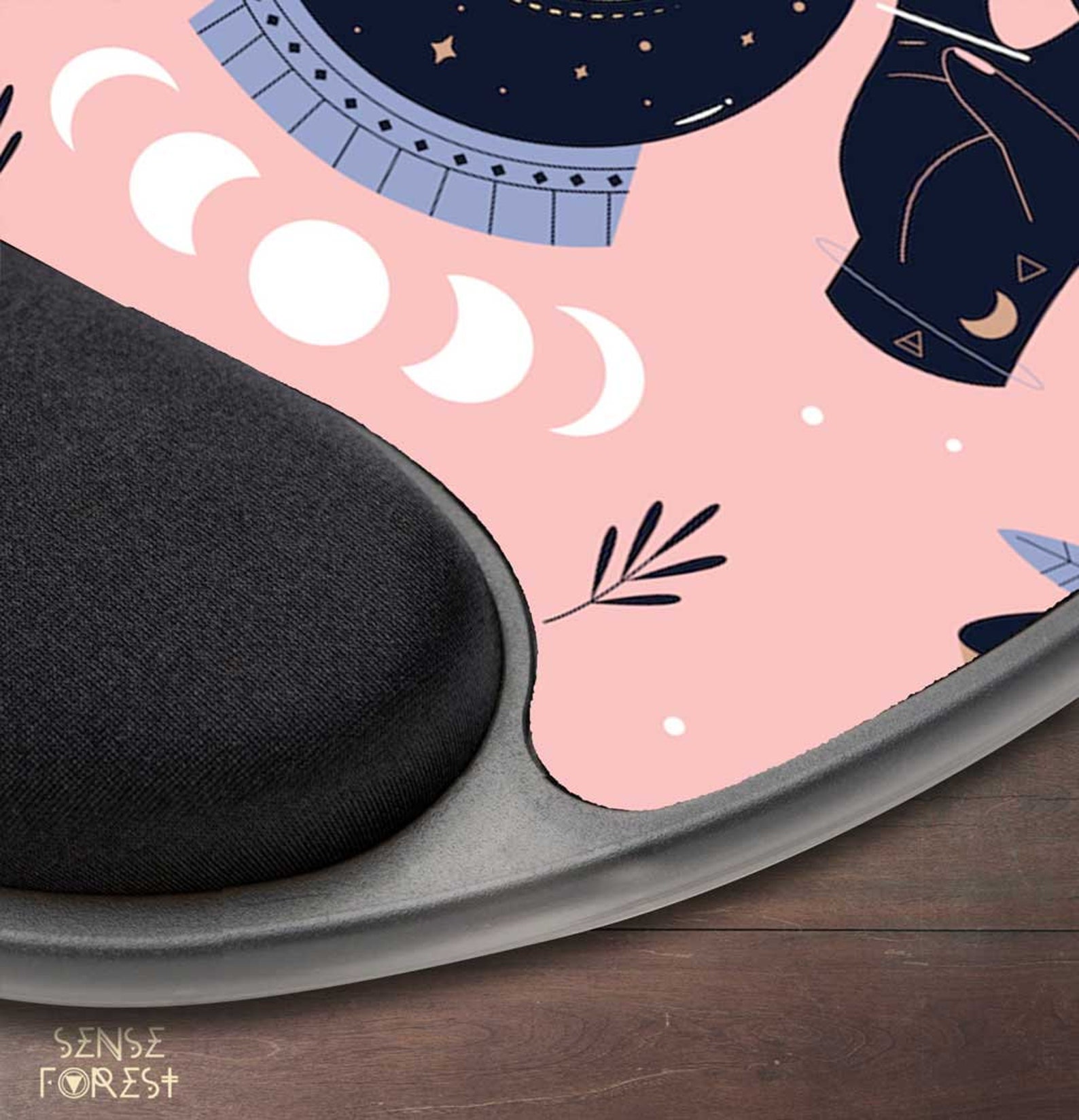 Pink Witch Ergonomic Gel Pad Mouse Pad Moon Phase Magic | Etsy