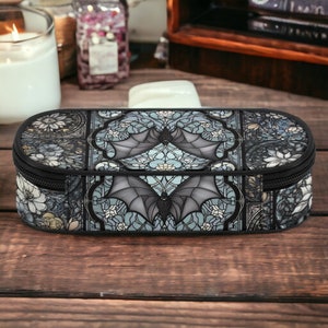 Gothic Stained Glass Bat Pencil Case, Medieval Goth Spooky Crochet Hook ...