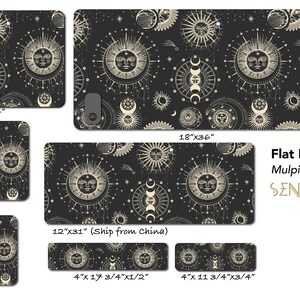 Celestial Sun Moon Astrology Desk Mat, Witchy Extra Large Gaming Mouse ...