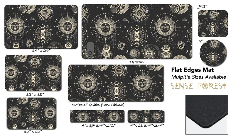 Celestial Sun Moon Astrology Desk Mat Witchy Extra Large - Etsy