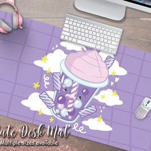 Cute Pastel Purple Bubble Tea Desk Mat Boba extra large | Etsy