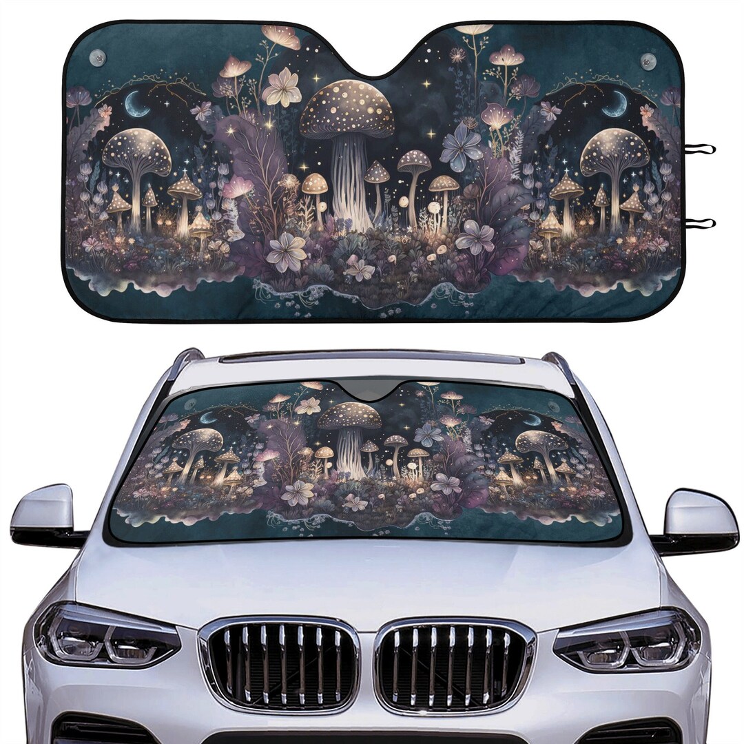 Dark Cottagecore Magic Mushroom Car Auto Sun Shade, Mushroom Car ...