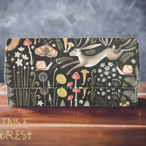 Cottagecore Forest Animal Trifold Wallet, Nature Lover Fern Mushroom ...