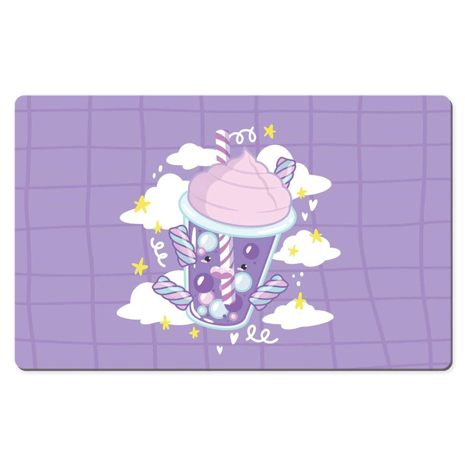 Cute Pastel Purple Bubble Tea Desk Mat Boba extra large | Etsy