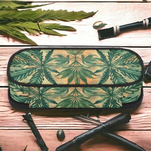 Cottagecore Green Marijuana Leaf Stash Box, Rolling Kit Joints Case ...