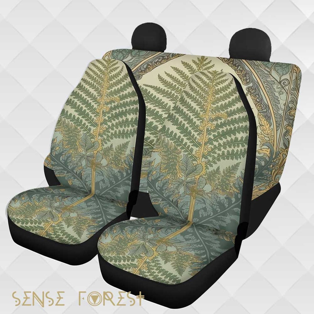 Sage Sword Fern Leaf Forest Car Seat Cover Set, Cottagecore Witch ...