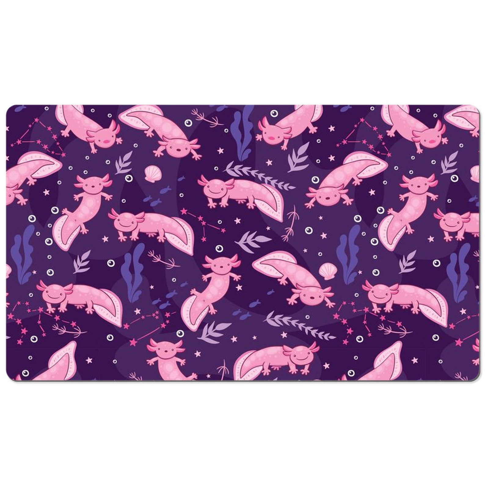 Kawaii Purple Constellations smiley Axolotl Desk Mat Cute | Etsy