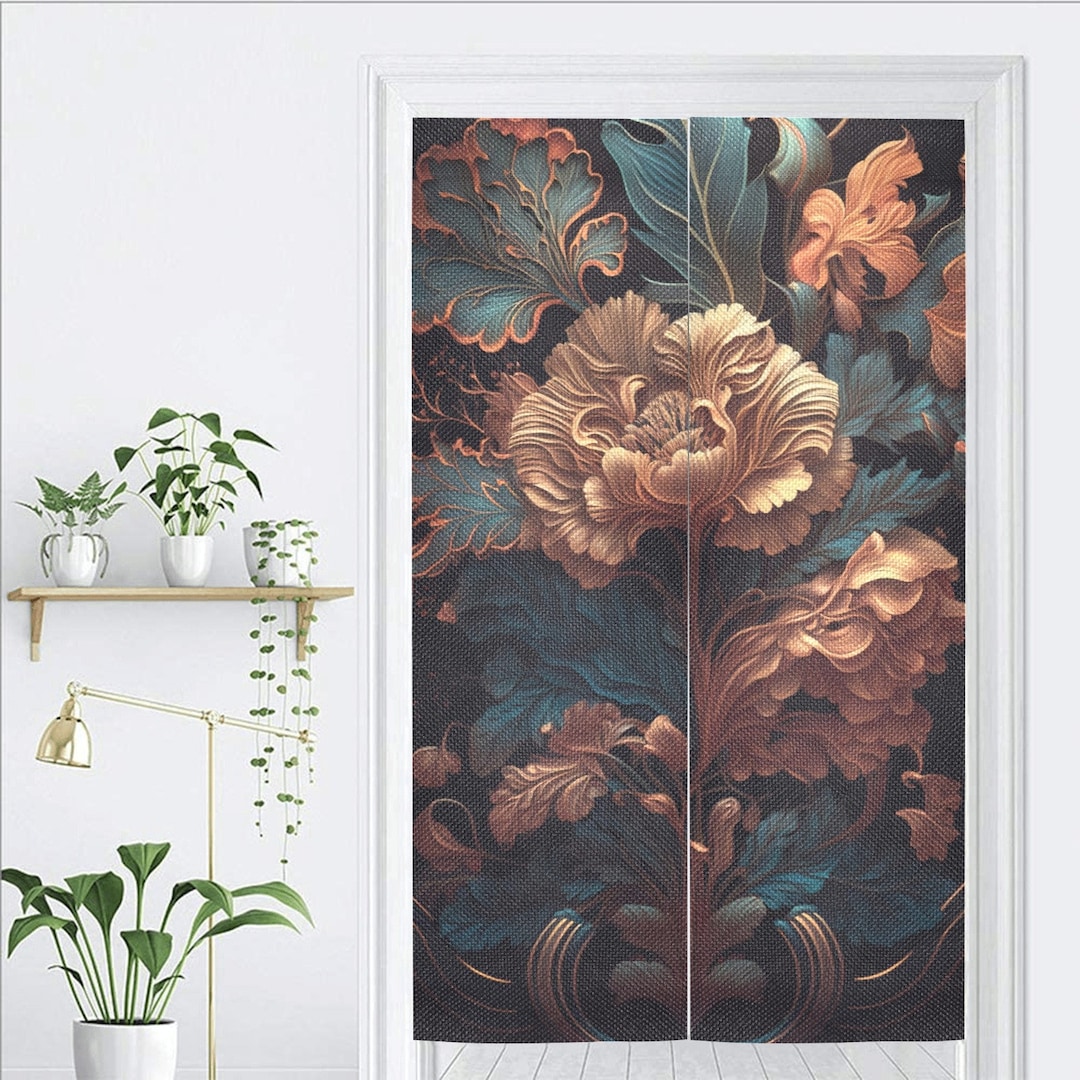 Dark Cottagecore Japanese Style Door Noren Curtain, Whimscy Forest ...