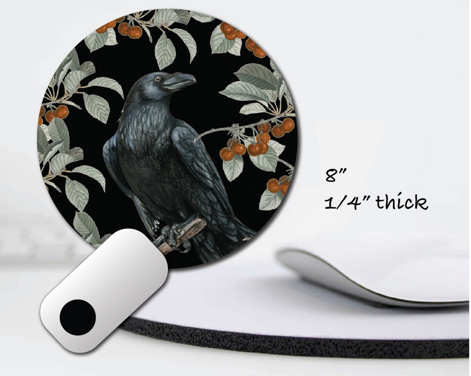Witchy Crow Ergonomic Gel Pad Mouse Pad Green Witch Mouse - Etsy