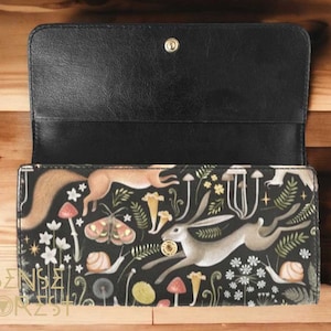 Cottagecore Forest Animal Trifold Wallet, Nature Lover Fern Mushroom ...