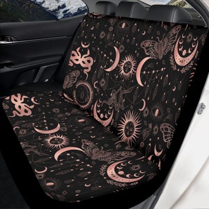 Black Pink Celestial Mystical Witch Car Seat Cover, Boho Moon Sacred ...