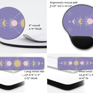 Pastel Purple Moon Phase Desk Mat Cute, Kawaii Goth Witchy Large Gaming ...