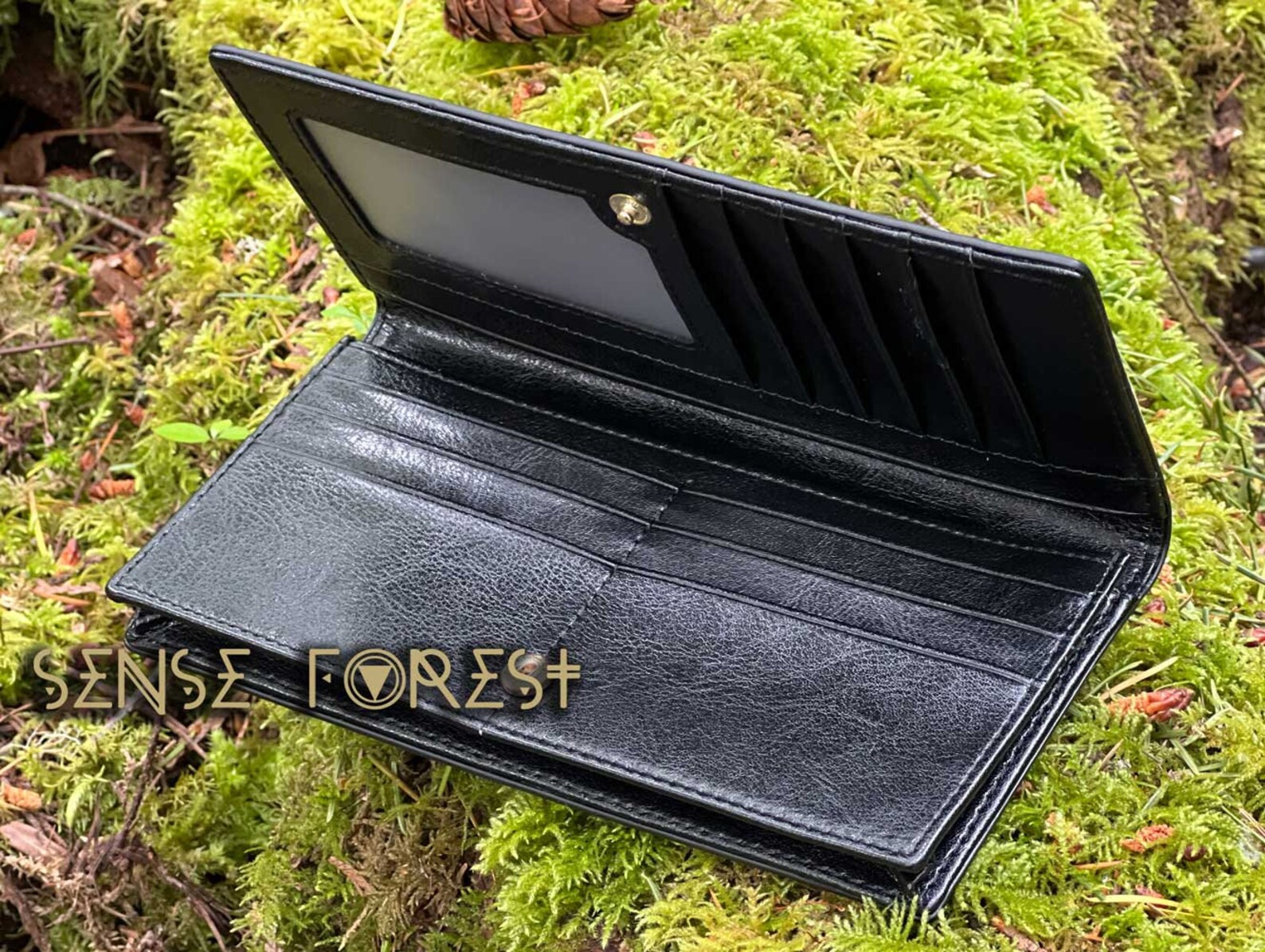Boho Moon Moth Bi-fold Black Witchy Vegan Leather Wallet Dark - Etsy