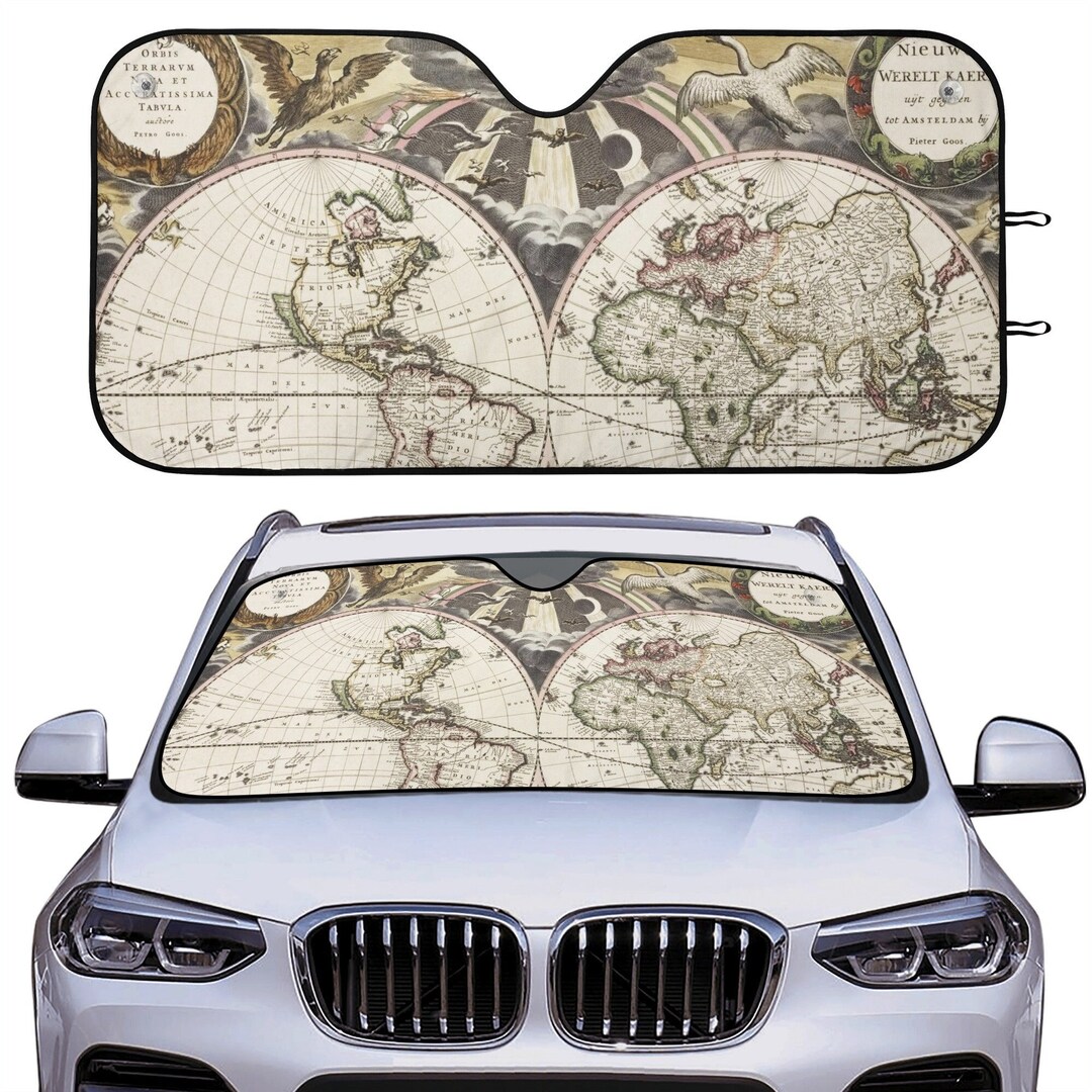 Old World Map Vintage Art by Samuel Mitchell Car Sun Shade for ...