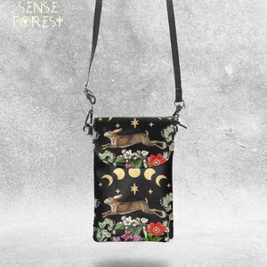 Wicca Moon Phase Rabbit Vegan Leather Sling Bag Eostre Forest - Etsy