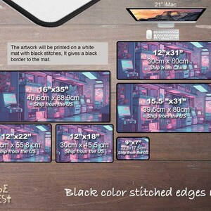 Pastel Purple Blue Vaporwave Arcade Desk Mat Anime Cute Neon - Etsy