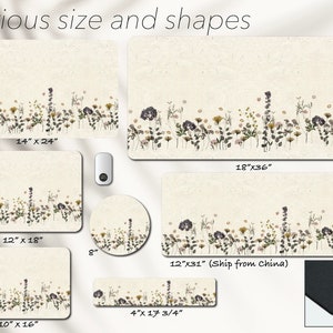 Pressed Dried Flowers Art Desk Mat Green Witchcraft Desk Mat - Etsy