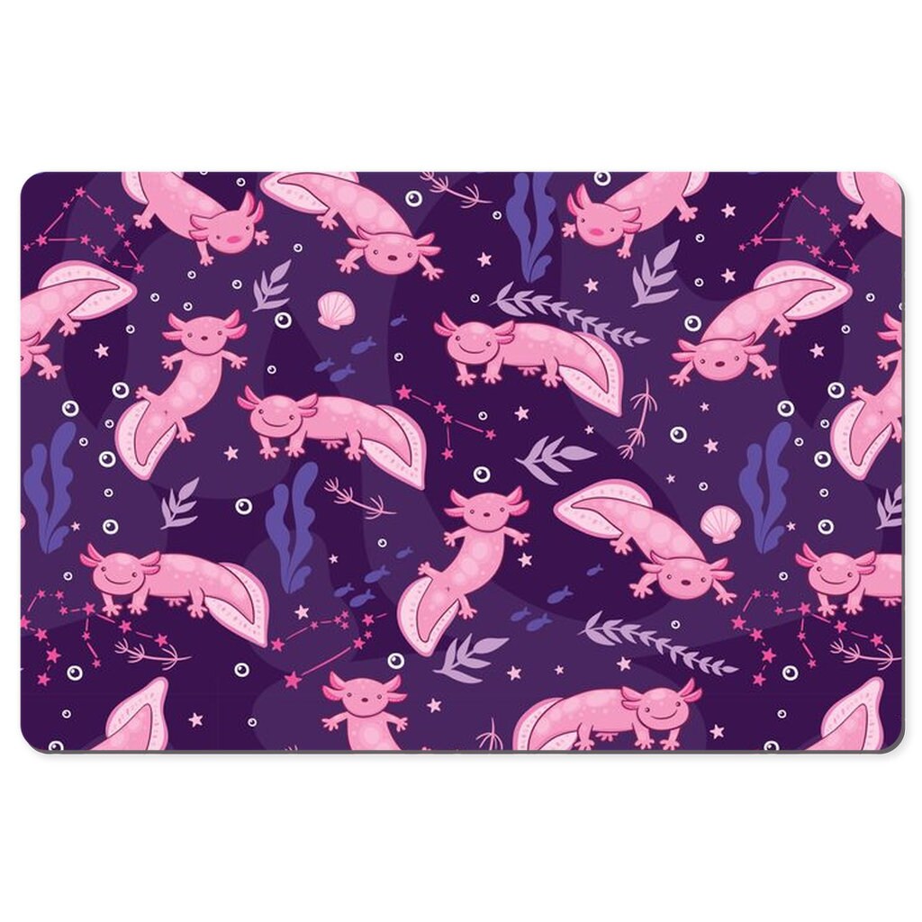 Kawaii Purple Constellations smiley Axolotl Desk Mat Cute | Etsy