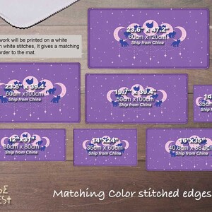 Purple Cute Moon Cat PU Desk Mat RGB Cute, Whimsical Flipping Cats ...