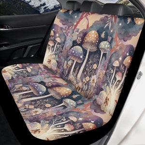 Magic Mushroom Illustration Car Seat Cover Set, Front Back Seat Covers ...
