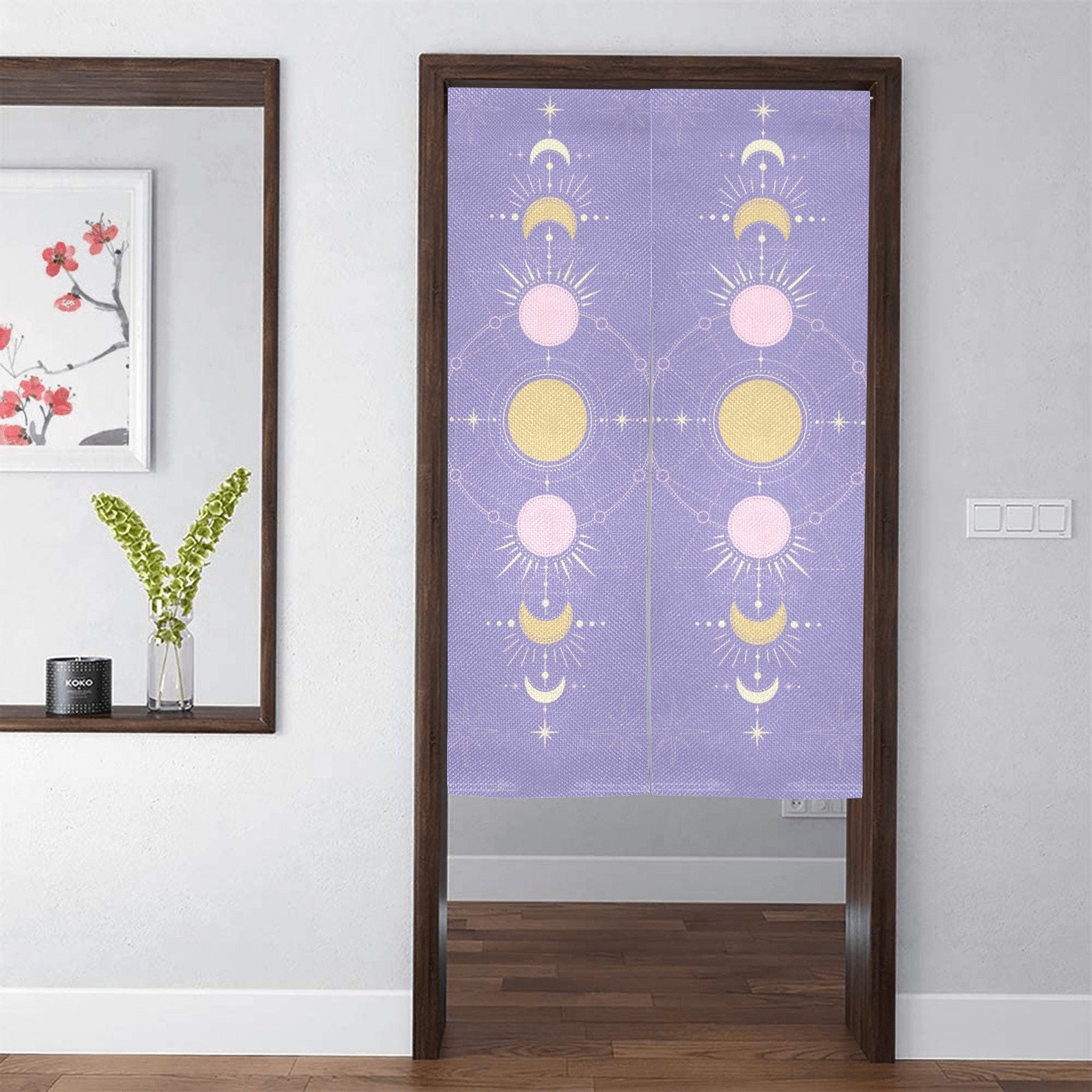 Purple Moon Japanese Noren Curtain Kawaii Witchy Boho Door - Etsy