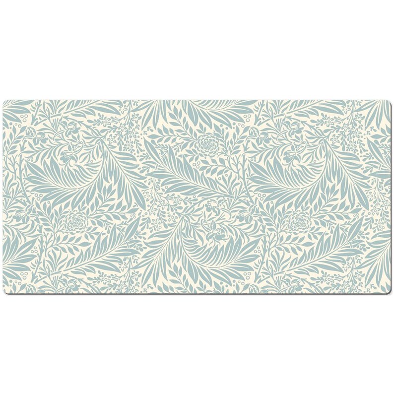 Vintage Teal Blue Floral Desk Mats Turquoise Boho Botanical - Etsy