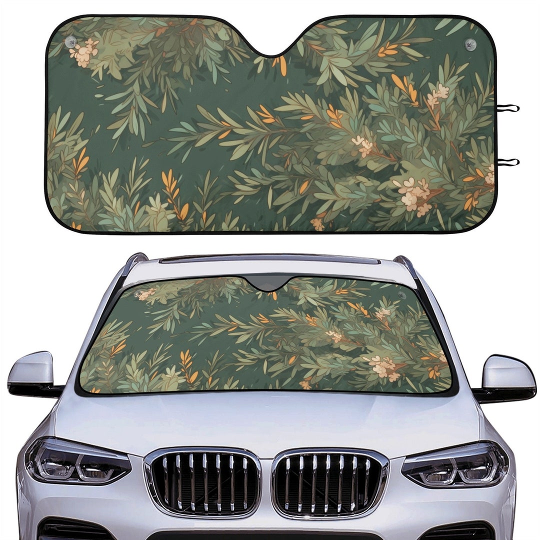 Cottagecore Green Pine Forest Car Sun Shade for Windshield, Nature ...