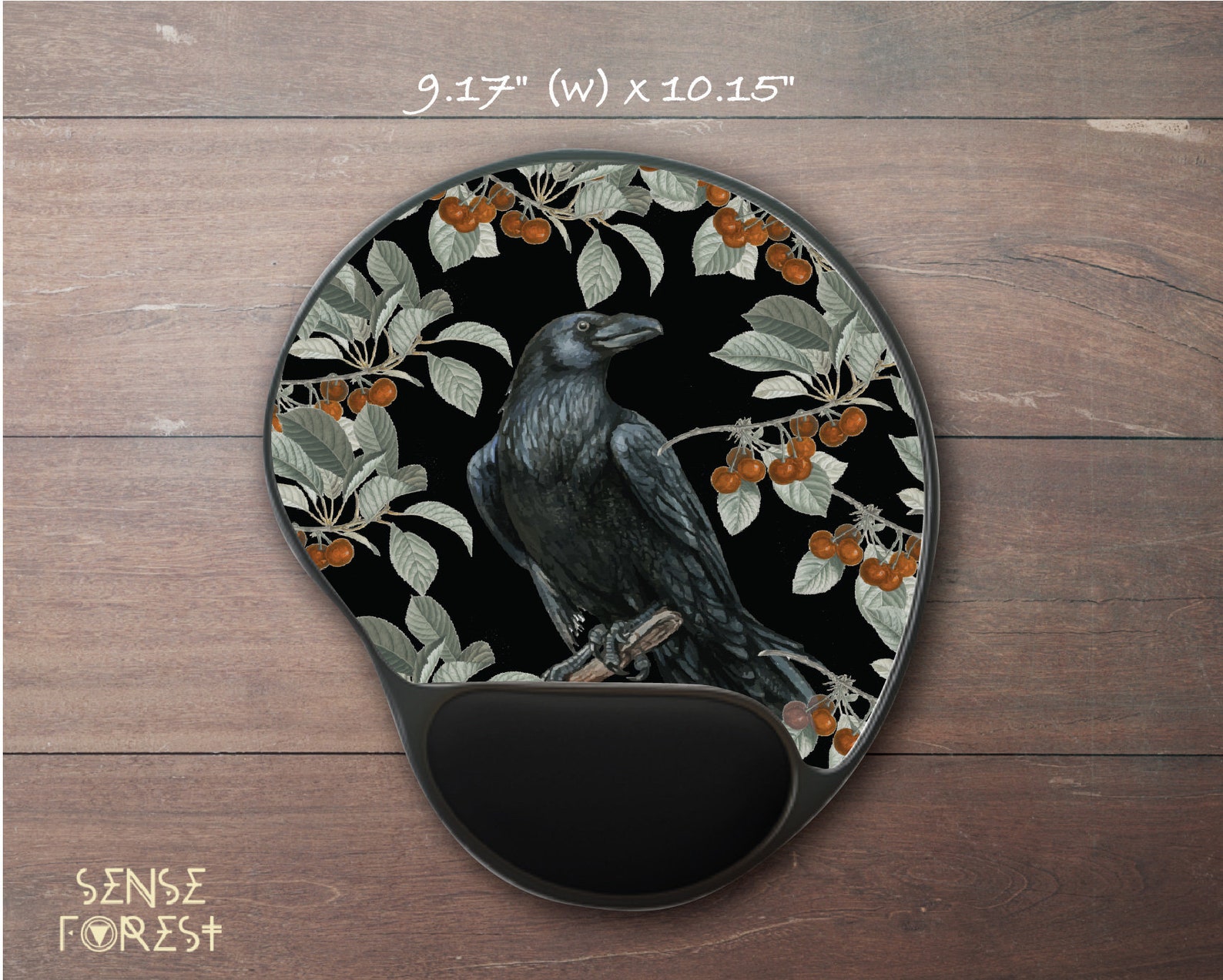 Witchy Crow Ergonomic Gel Pad Mouse Pad Green Witch Mouse - Etsy