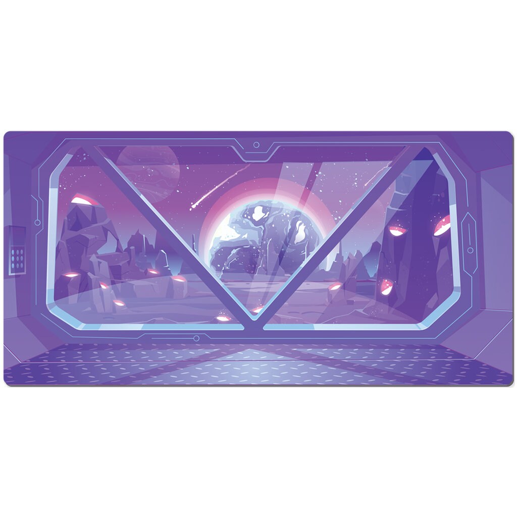 Spaceship View Desk Mat Outer space Anime desk mat Purple | Etsy