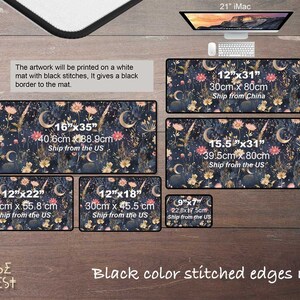 Whimsical Witch Moon Star Night Sky Desk Mat RGB, Cottagecore ...