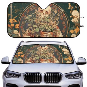 Gothic Car Shade, Stained Glass Bat Car Windshield Cover Sun Shade ...