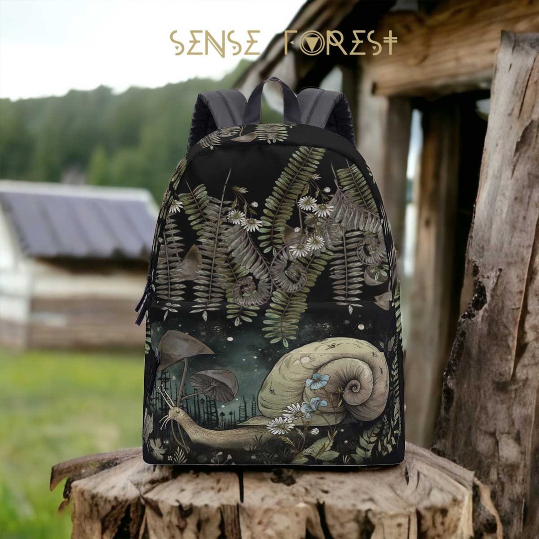 Cottagecore Snail Mushroom Fern Forest Backpack Goblincore, S M L Sizes ...