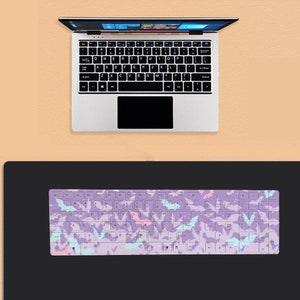 Kawaii Pastel Goth Purple Bats Wired and Wireless Keyboard Sublimation ...