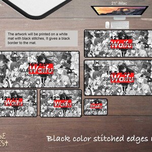 Kawaii Anime Girlfriends Waifu Large Mouse Pad, Cute Gaming Mouse Pad ...