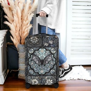 Medieval Stained Glass Bat Gothic Luggage Cover, Dark Academia ...