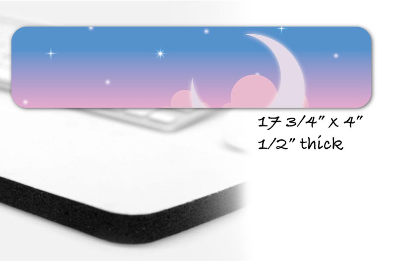 Kawaii Big Moon Night Mouse Pad Cute Pink Anime Ergonomic Gel - Etsy