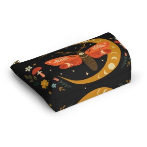 Death Head Moth Moon Phase Mushroom Forest T or Flat Pouch, Witchy ...